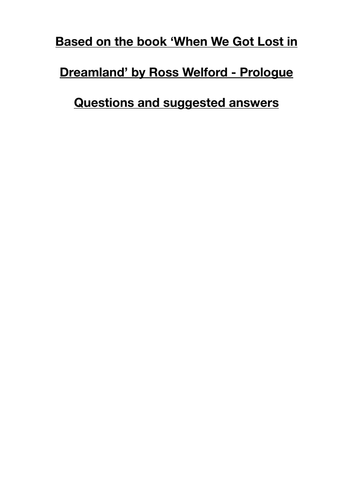 Based on the book ‘When We Got Lost in Dreamland’ by Ross Welford ...