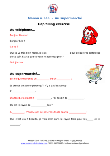 Au supermarché | Teaching Resources