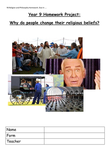 Year 9 RE Homework Project - Why do people change what they believe ...