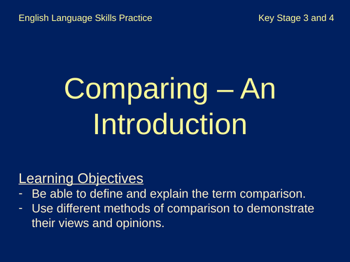 Comparing - An Introduction | Teaching Resources Comparing - An Introduction | Teaching Resources