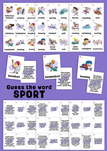 Sport. Guess the word game. | Teaching Resources
