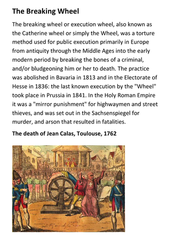 The Breaking Wheel Handout | Teaching Resources