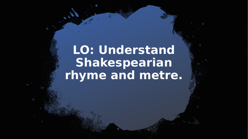 Iambic Pentameter using Shakespeare's A Midsummer NIght's Dream ...