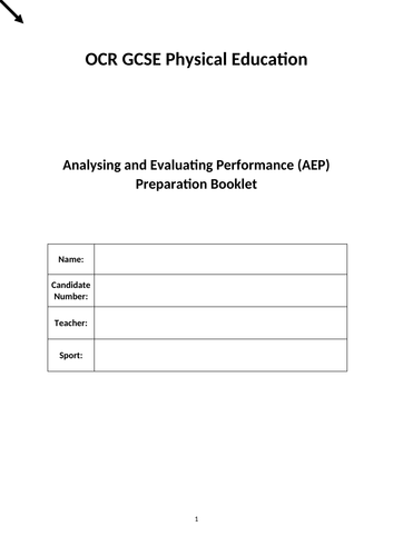 GCSE PE OCR Analysing and Evaluating Performance (Coursework ...