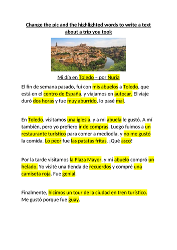 Spanish Year 8 / S2 reading comprehension and writing stimulus las ...