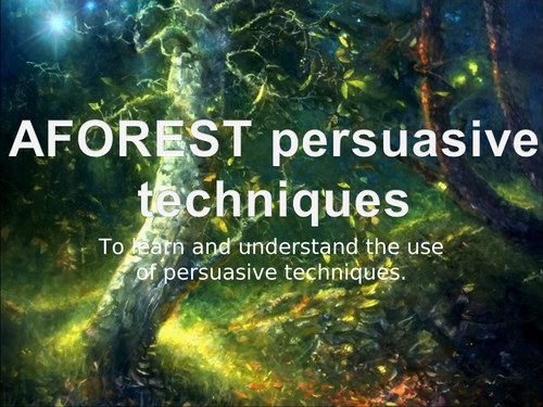 AFOREST persuasive writing | Teaching Resources