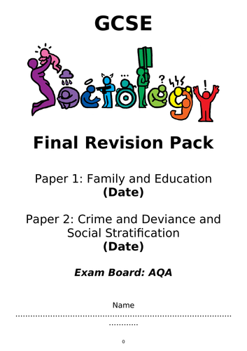 Sociology revision booklet | Teaching Resources Sociology revision booklet | Teaching Resources