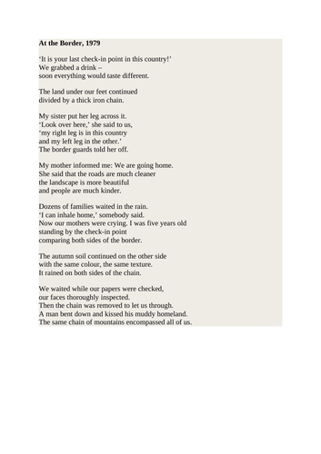 Home Learning Poetry At The Border | Teaching Resources