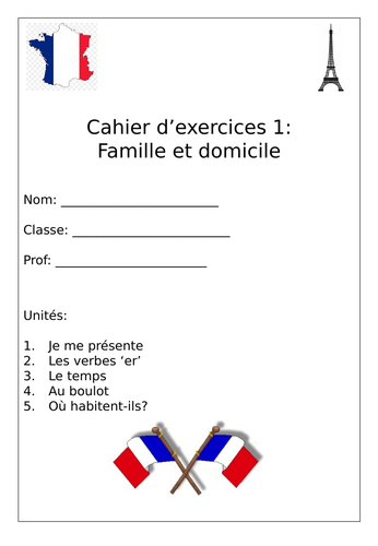 French booklet KS3 famille et domicile | Teaching Resources