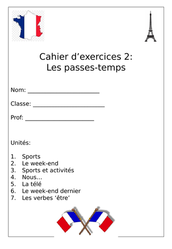 French booklet KS3 - les passes-temps | Teaching Resources