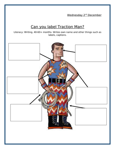 Label traction man | Teaching Resources