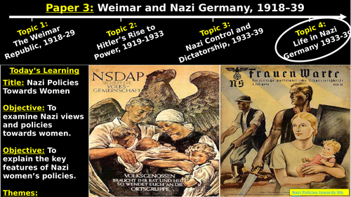 Edexcel Weimar and Nazi Germany – T4, L1: Nazi Policies Towards Women ...
