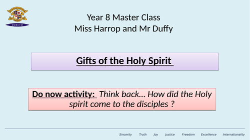 Gifts of Holy Spirit Online/Remote/Distant Lesson | Teaching Resources