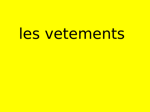Les vetements - clothes | Teaching Resources