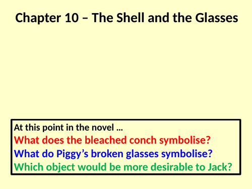 Lord of the Flies Chapter 10 | Teaching Resources