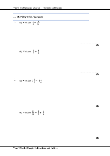 Complete Mathematics : Fractions and indices (KS3, Year 9, IGCSE ...