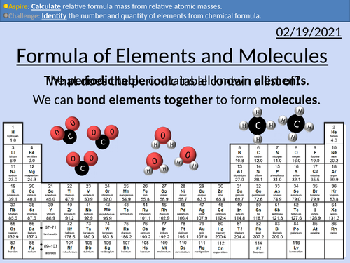 GCSE Chemistry: Formulae of Elements and Molecules | Teaching Resources