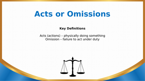 Acts and Omissions | Teaching Resources