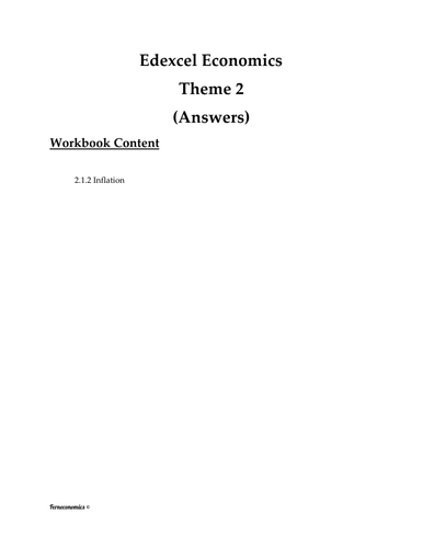 Edexcel Economics Theme 2: 2.1.2 Inflation | Teaching Resources