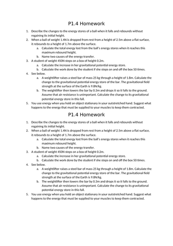 AQA GCSE Physics (9-1) - P1.4 Gravitational potential energy stores ...