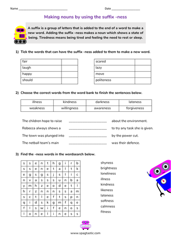 The suffix -ness | Teaching Resources