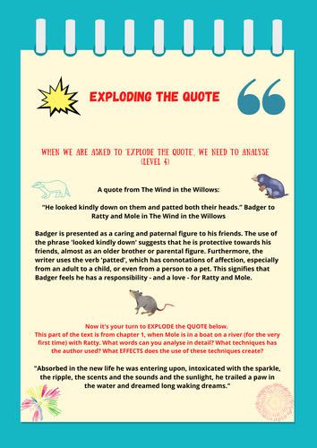 Explode the Quote - Analysing quotes - English | Teaching Resources