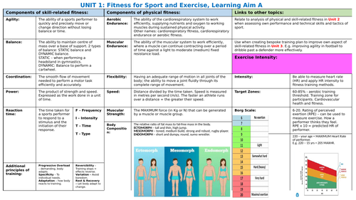 Btec Sport Level 2 Knowledge Organisers | Teaching Resources