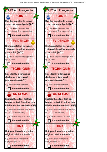 The Presentation of Scrooge - Structure Strip - A Christmas Carol ...