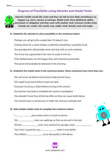 Degrees of possibility using adverbs and modal verbs | Teaching Resources