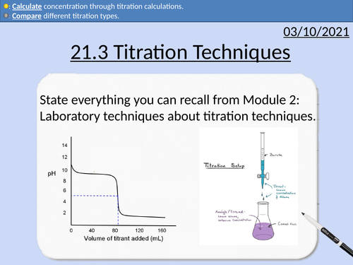 OCR Applied Science: 21.3 Titration Techniques | Teaching Resources