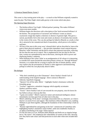 A Streetcar Named Desire Scene 3 Summary Sheets (A Level) | Teaching ...