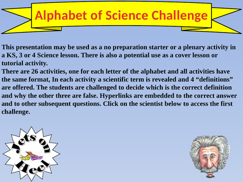 An Alphabet of Science Challenge | Teaching Resources