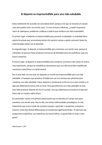 Sample Opinion Pieces for Leaving Cert Spanish | Teaching Resources Sample Opinion Pieces for Leaving Cert Spanish | Teaching Resources