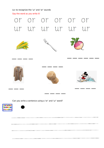 ur and or phonics | Teaching Resources