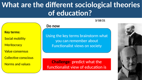 GCSE Sociology Education: - L4. Functionalist Perspective | Teaching ...