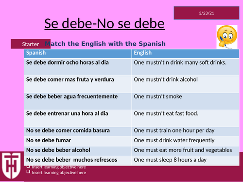 se debe, no se debe - La dieta sana | Teaching Resources