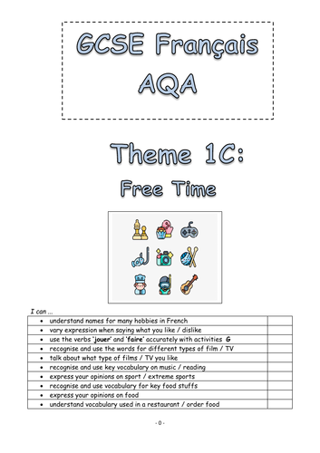 French GCSE: Free Time 1C | Teaching Resources