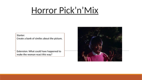 Horror Creative Writing Pick'N'Mix | Teaching Resources