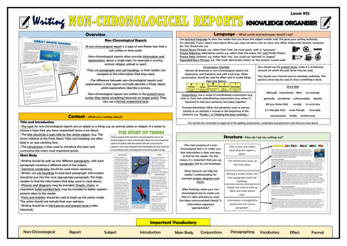 Writing Non-Chronological Reports - Lower KS2 Knowledge Organiser ...