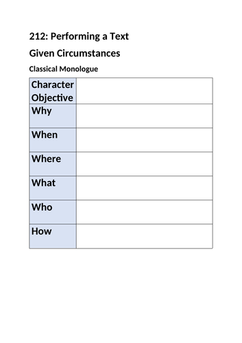 RSL Unit No: 212 Performing Text | Teaching Resources