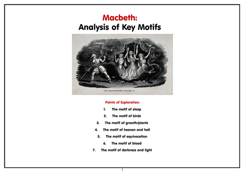 Macbeth - Key Motifs - Stretch and Challenge Booklet | Teaching Resources