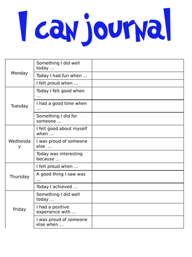 I can journal | Teaching Resources