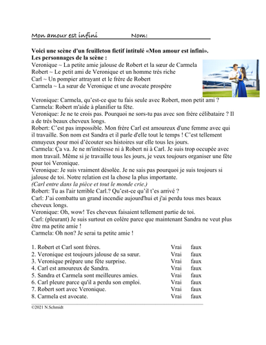 French Possessives Reading: Funny Scene from a Soap Opera (Les ...