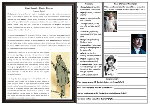 Bleak House - Reading Comprehension - Detective Characters: Mr Bucket ...