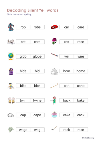 Silent e Worksheets - Read and Write | Teaching Resources Silent e Worksheets - Read and Write | Teaching Resources