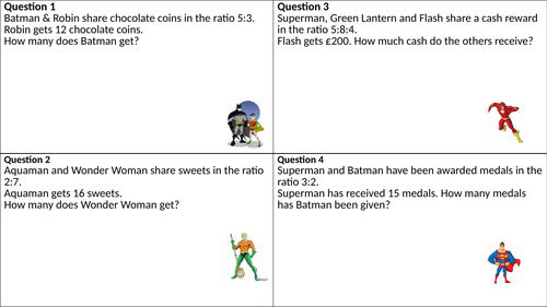 Superhero Ratio Problems | Teaching Resources