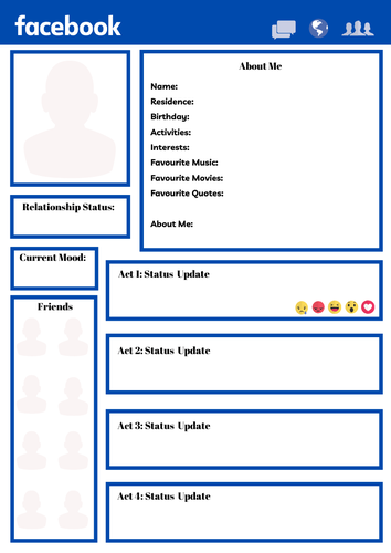 GCSE English Literature. DNA by Dennis Kelly. Character Facebook ...
