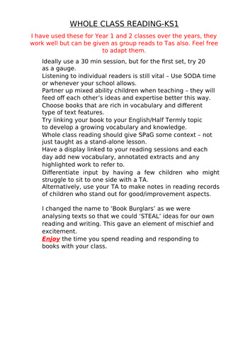 Whole Class Reading Planning: 10 Texts | Teaching Resources