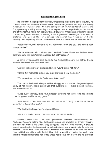 Jane Eyre - English Language Paper 1 Q1 - Q2 Lesson. KS3 / KS4 / GCSE ...
