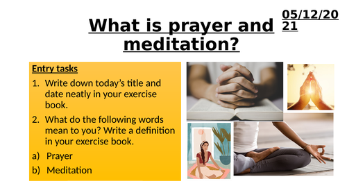 Introduction to Prayer and Meditation | Teaching Resources Introduction to Prayer and Meditation | Teaching Resources